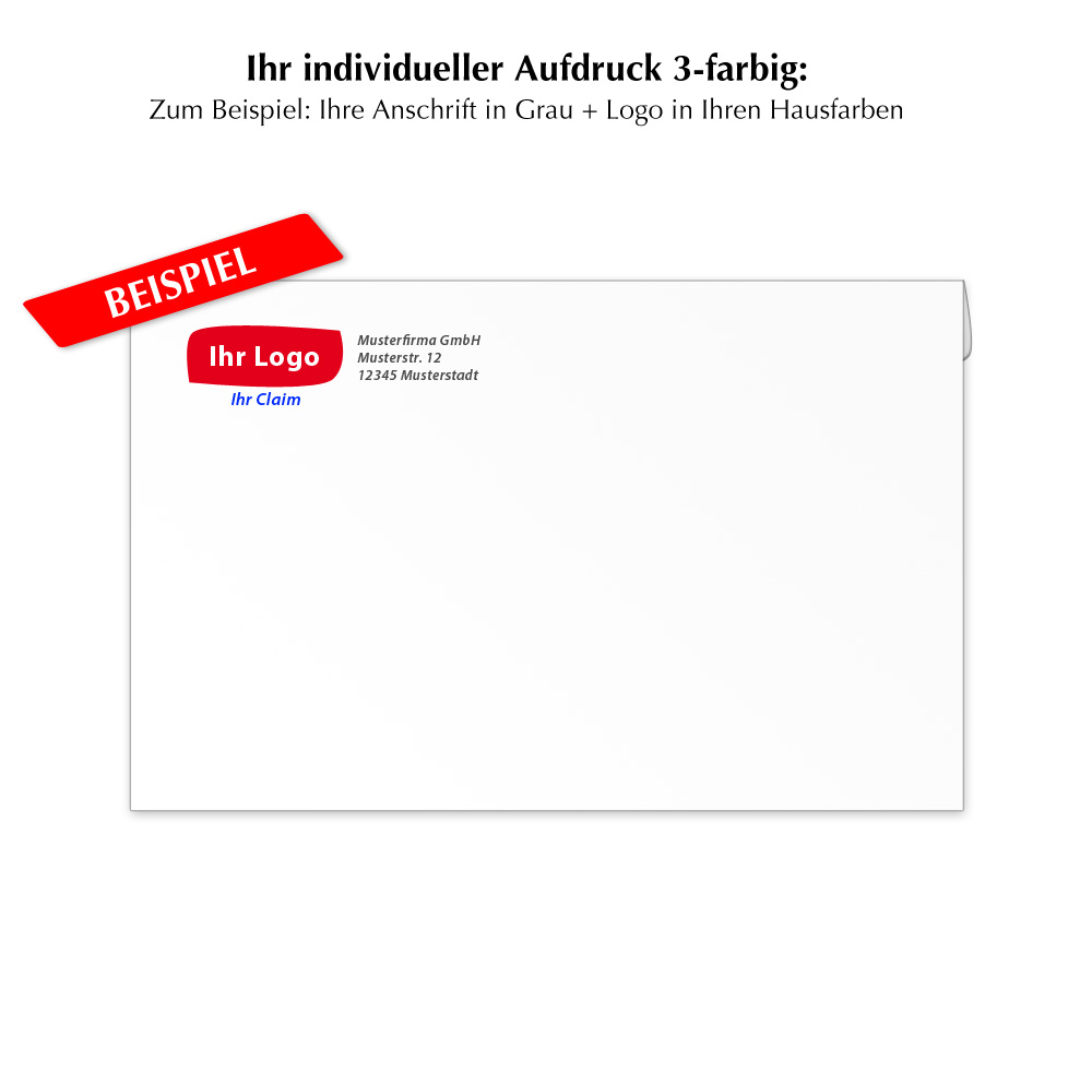 1- bis 3-farbiger Aufdruck auf Umschläge